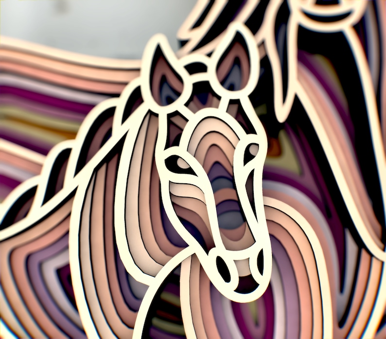 Horses Run Mom and Child Mandala Svg Multilayer Panel for - Etsy