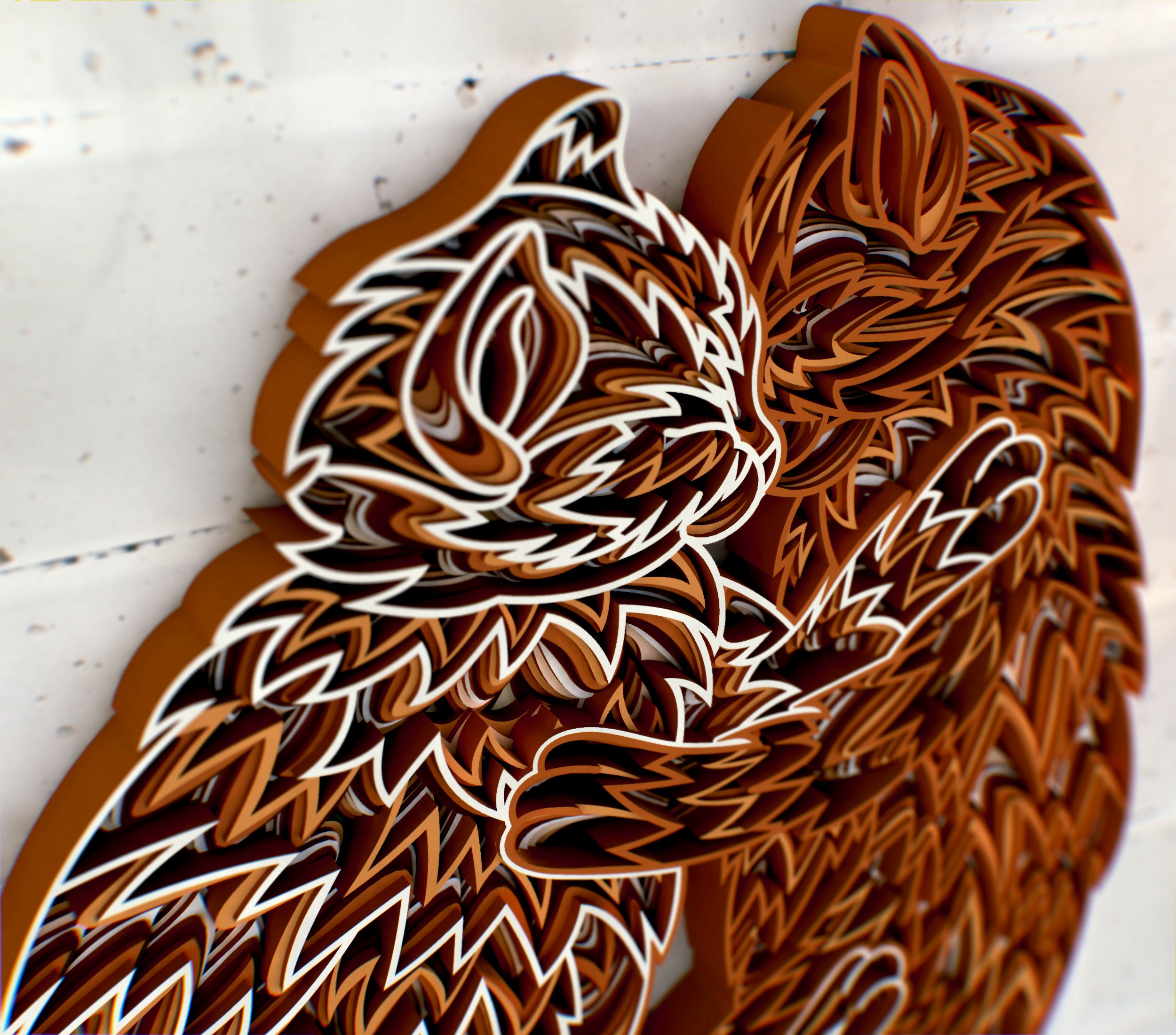 Cats Zentangle 3D Mandala Svg Files Multilayer Panel for - Etsy