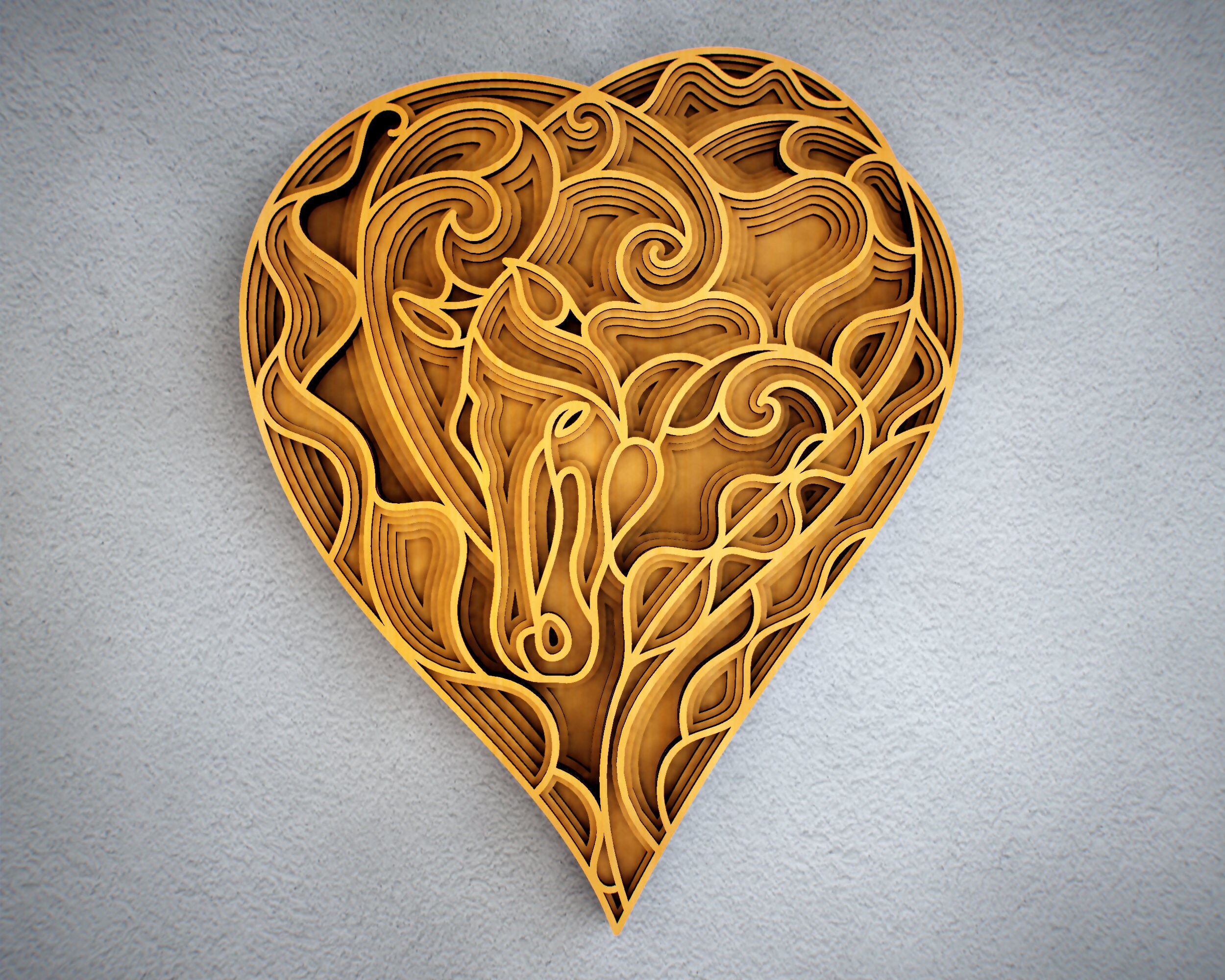 Horse Head Mandala SVG 3D Zentangle Multilayer Panel SVG - Etsy