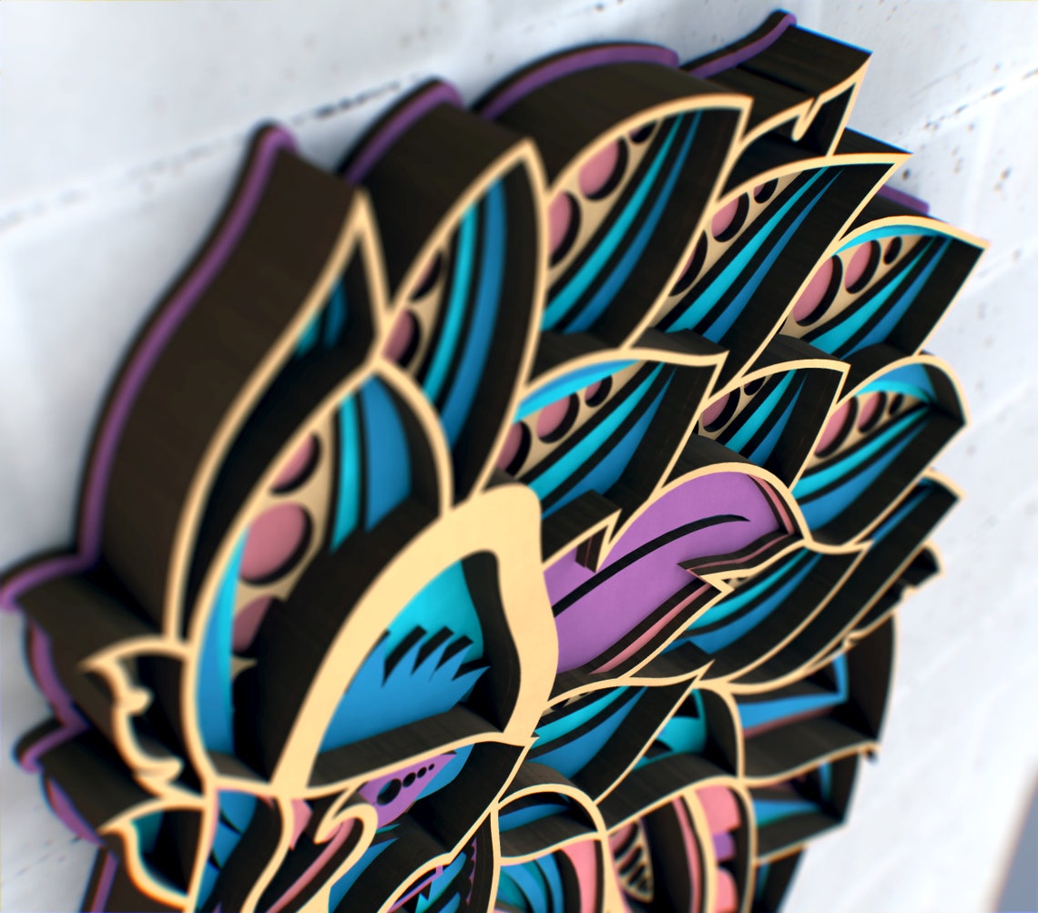 3D Lion Zentangle SVG Panel multicapa 3D archivos SVG para - Etsy España