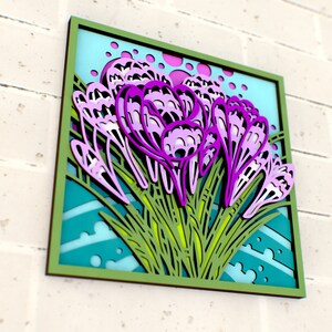 Crocus Flowers Svg, Multilayer Papercraft Files for Cricut, Layered SVG ...