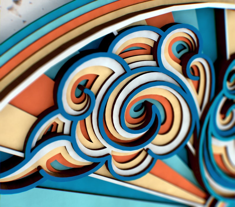 Sea Wave 3D Zentangle Svg Files Multilayer Panel for Laser | Etsy