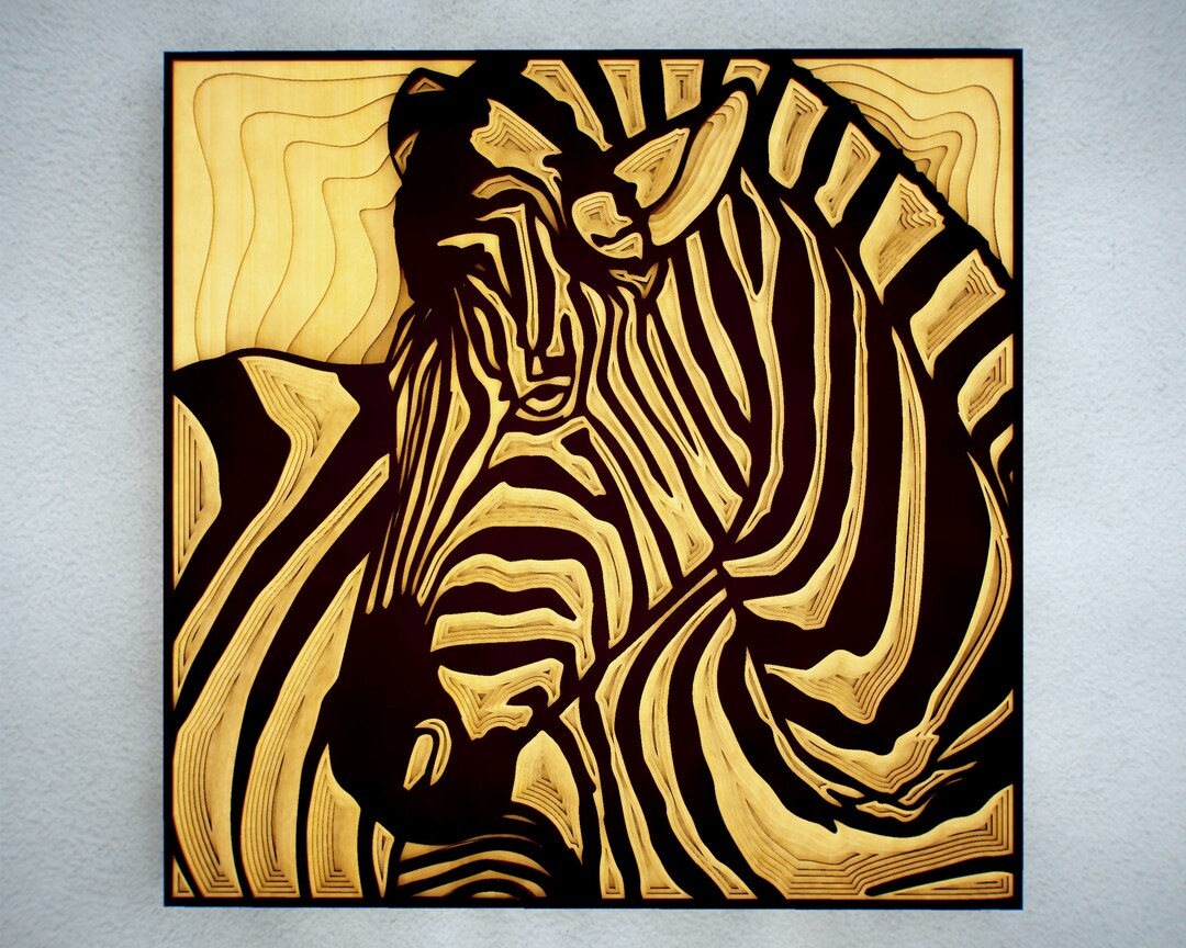 Zebra Multilayer SVG Files for Laser Machine, Wildlife Interior Panel ...