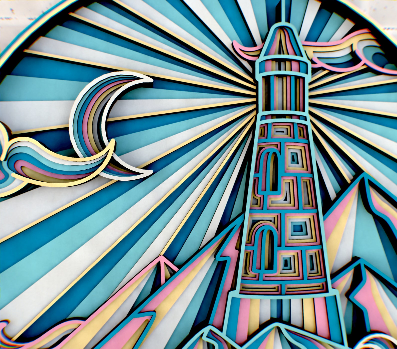 Lighthouse 3D Mandala SVG Files Patterns Files for Laser - Etsy