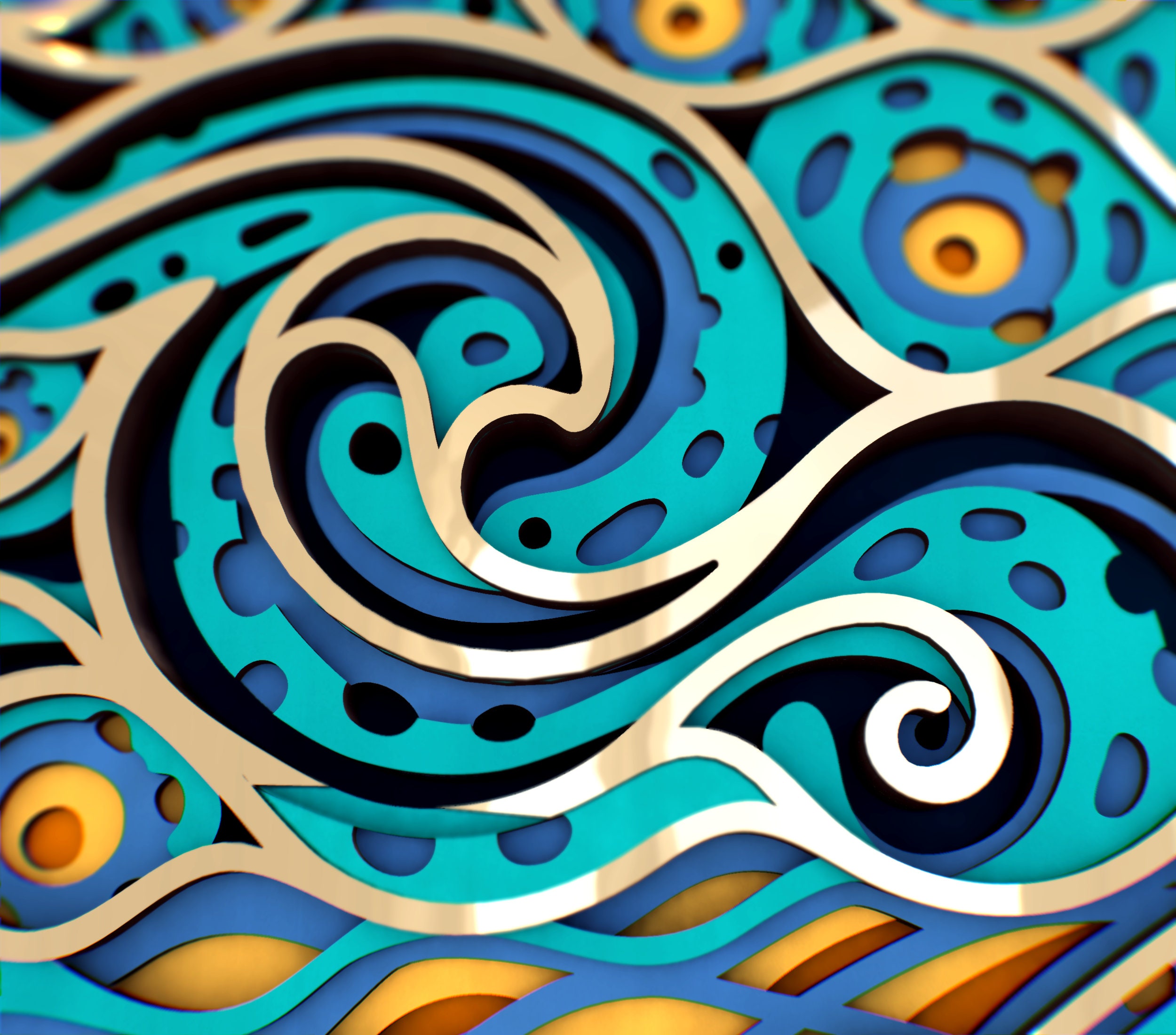 Starry Night Van Gogh 3D svg Mandala archivos Panel multicapa - Etsy México