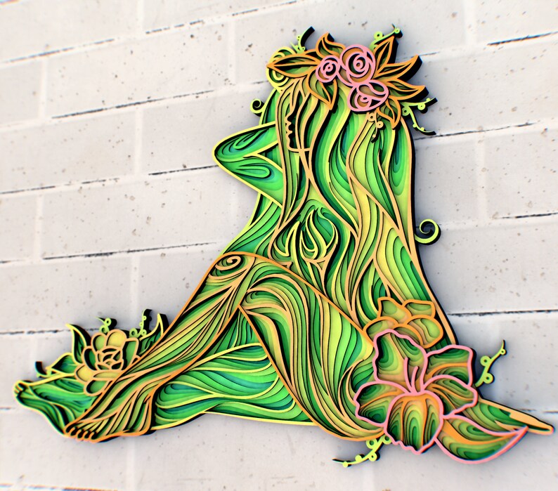 Spring Girl Zentangle Svg File Multilayer Panel for Laser - Etsy