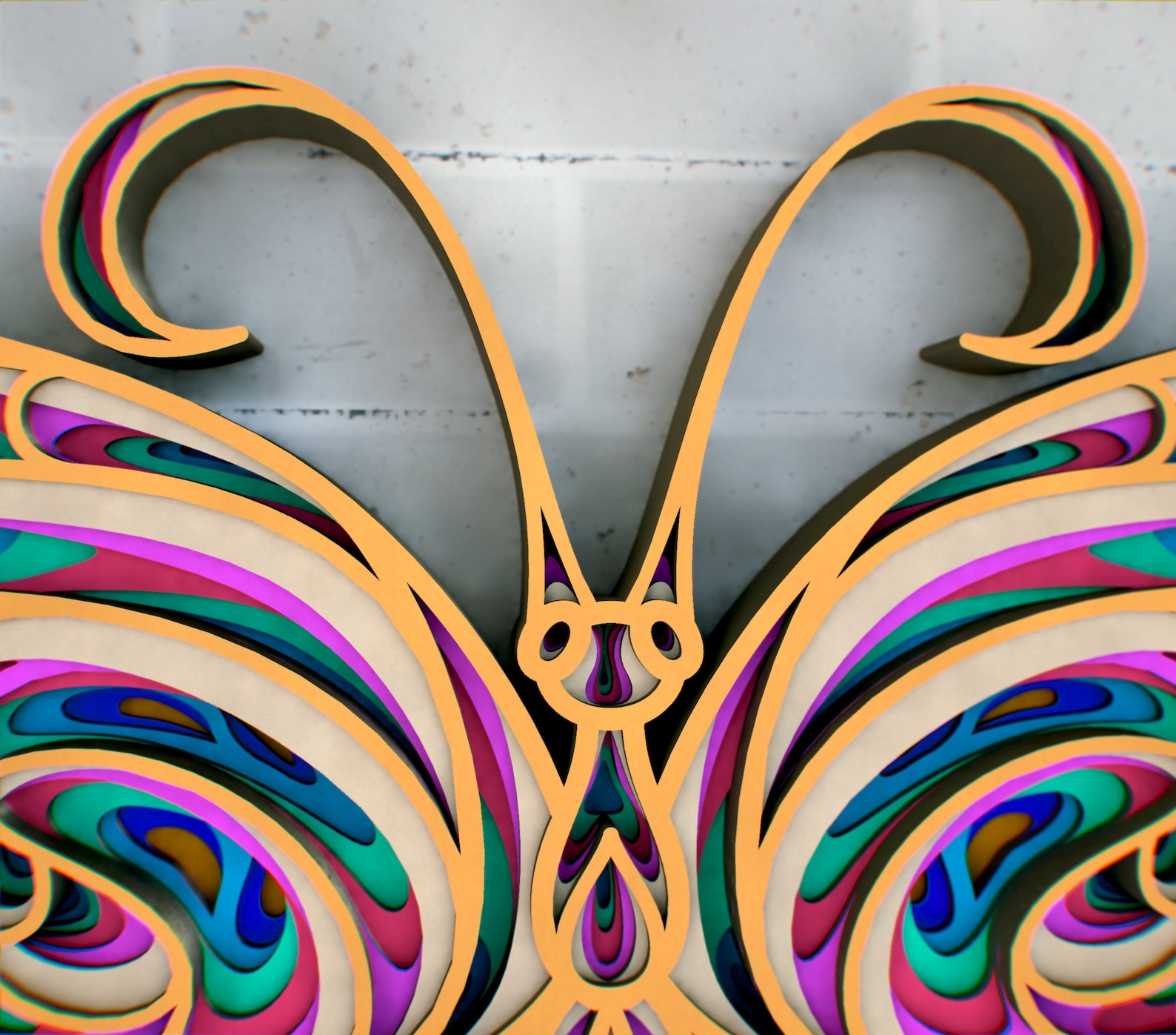 3D Berry Butterfly Zentangle SVG 3D Multilayer Panel SVG - Etsy
