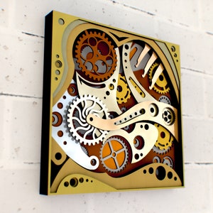 Steampunk Mechanics 3D Mandala Svg, Steampunk Style Multilayer Panel ...
