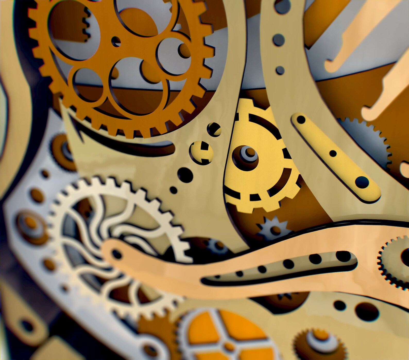 Steampunk Mechanics 3D Mandala Svg, Steampunk Style Multilayer Panel ...