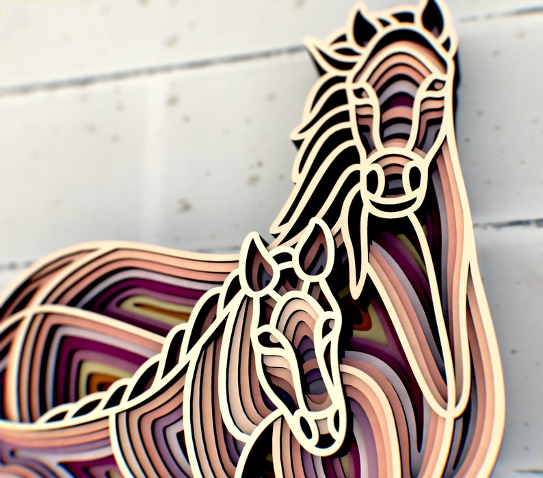 Horses Run Mom and Child Mandala Svg Multilayer Panel for - Etsy