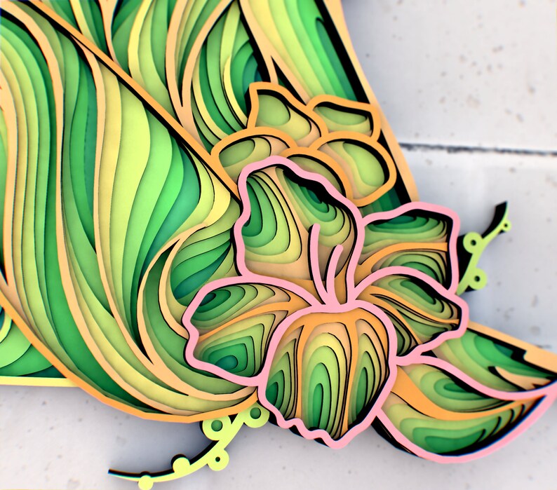 Spring Girl Zentangle Svg File Multilayer Panel for Laser - Etsy