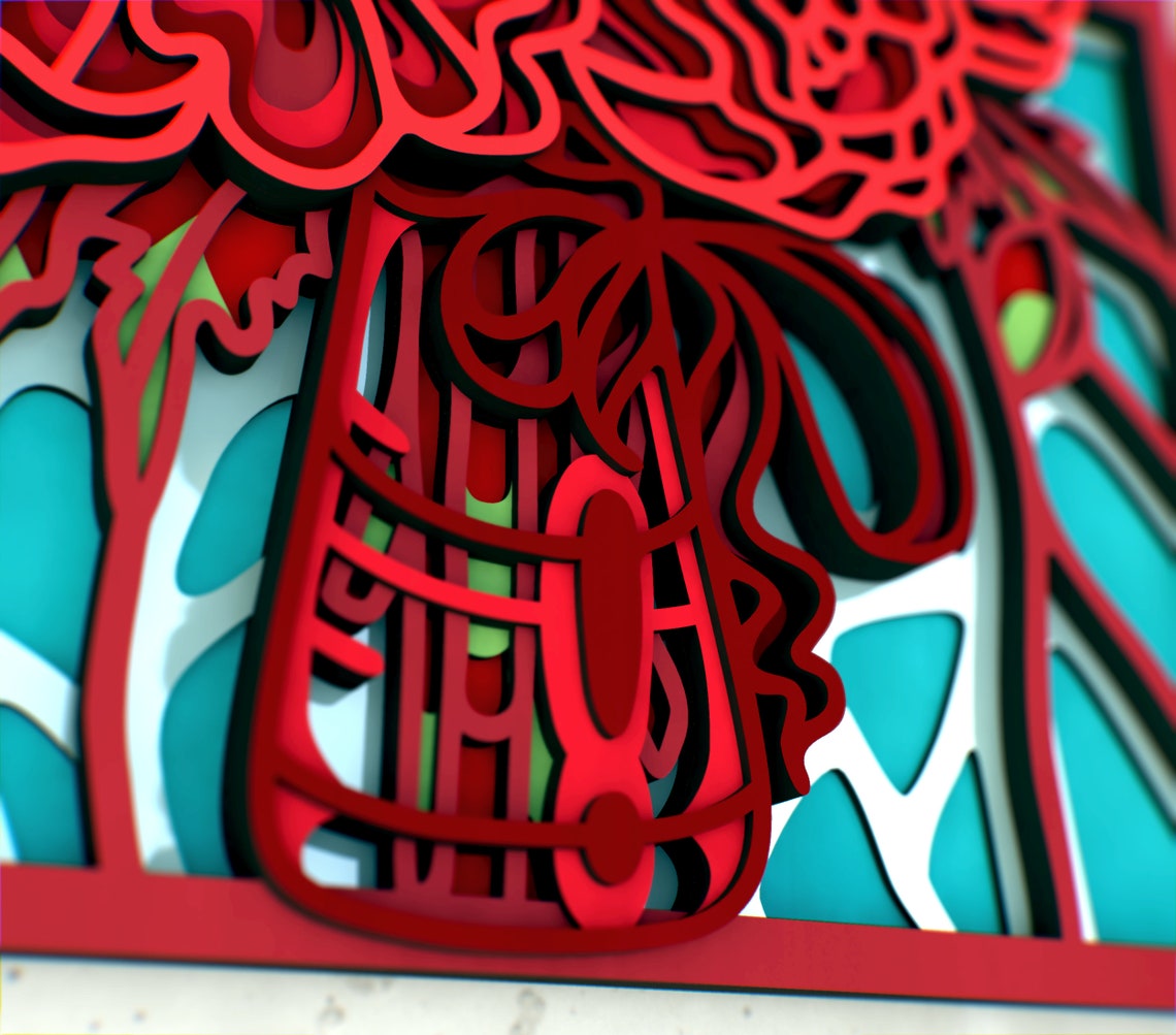 Bouquet of Poppies 3D Mandala Svg Multilayer Panel for Laser - Etsy