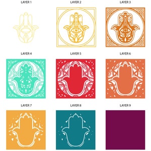 Miriam's Hand Mandala 3D Svg Mandala Files, Multilayer Panel for Laser ...