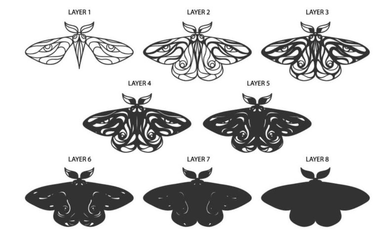 3D Emperor Moth Zentangle SVG 3D Multilayer Panel SVG Files - Etsy