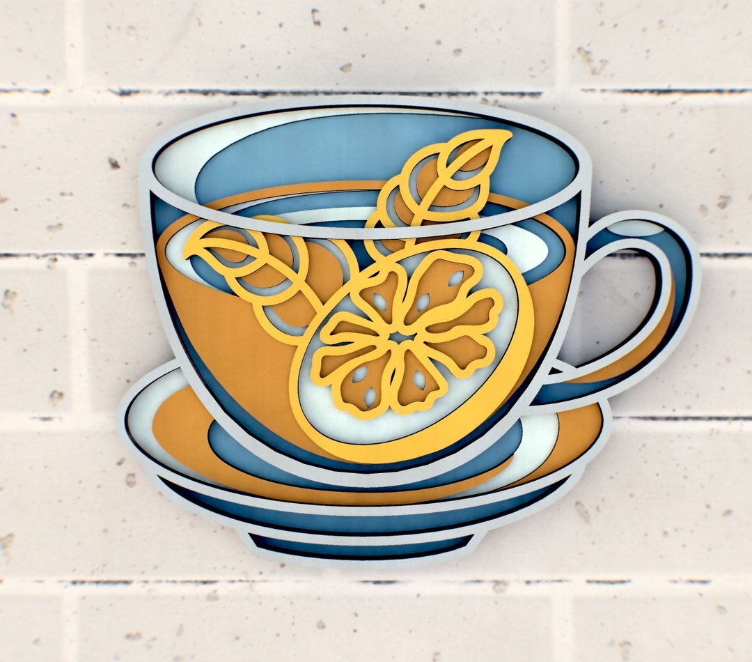 Tea With Lemon 3D Layered Cricut or Laser Cut File, Gift for Teacher ...