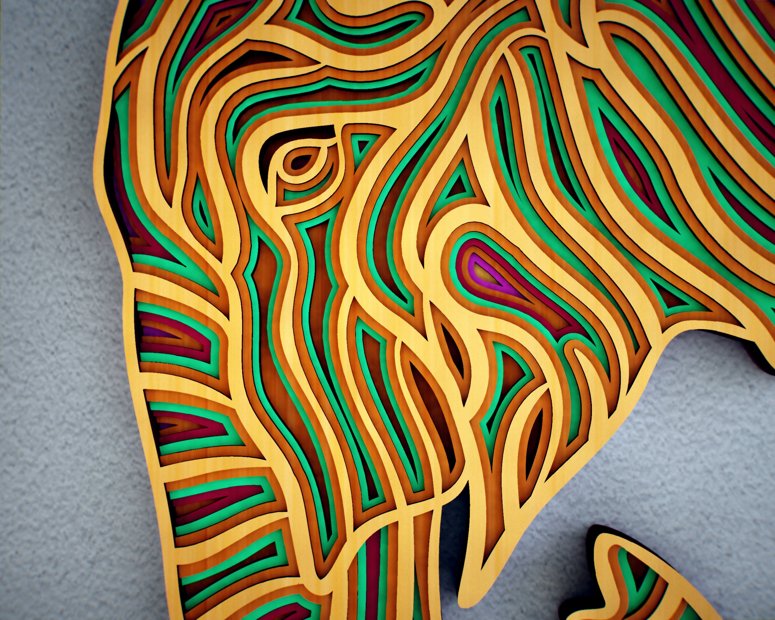 3D Elephant Zentangle SVG Files Multilayer Panel for Laser | Etsy Canada