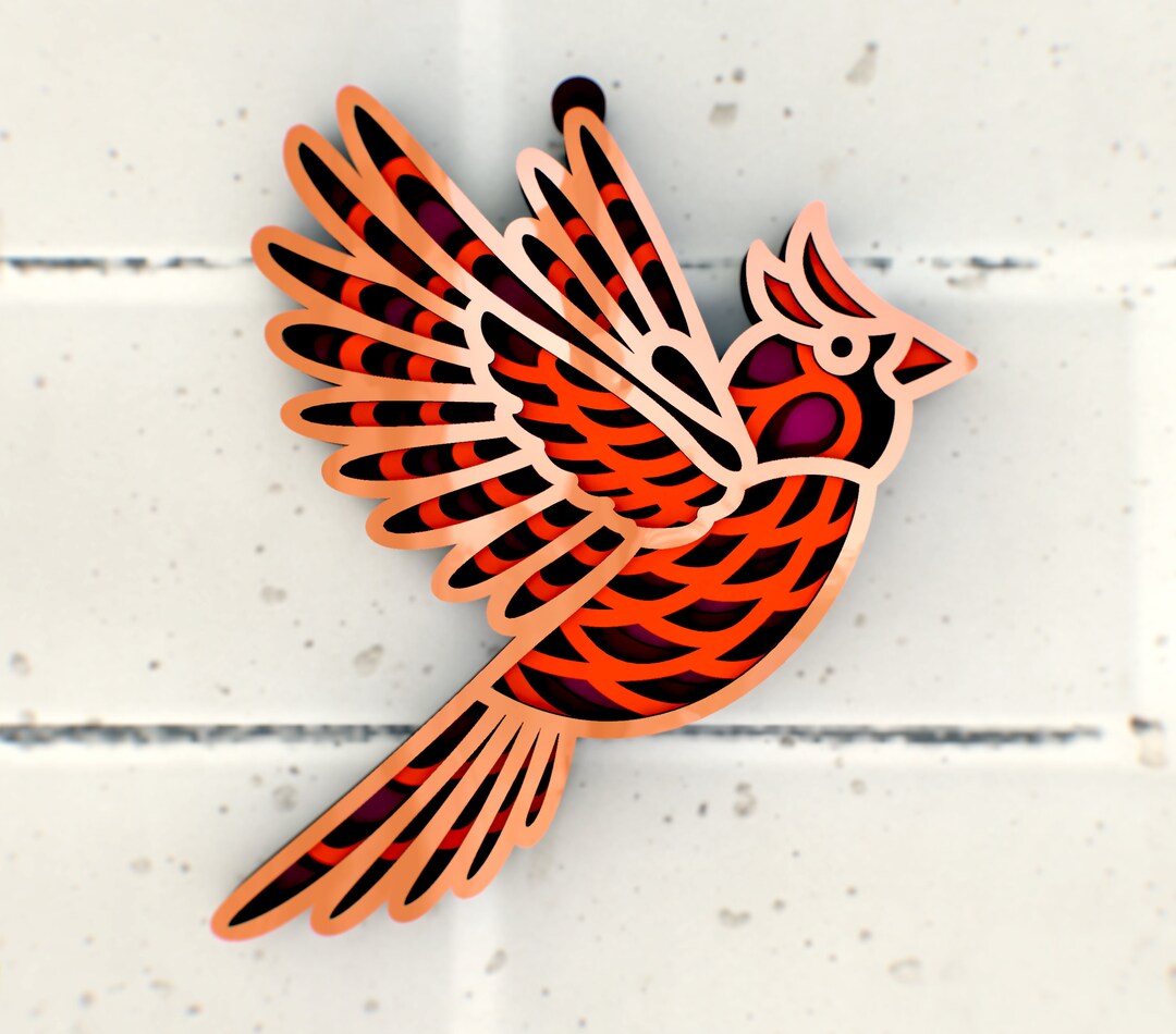 Bird Cardinal 3D Mandala SVG Files, New Year Decoration Laser Cutting ...