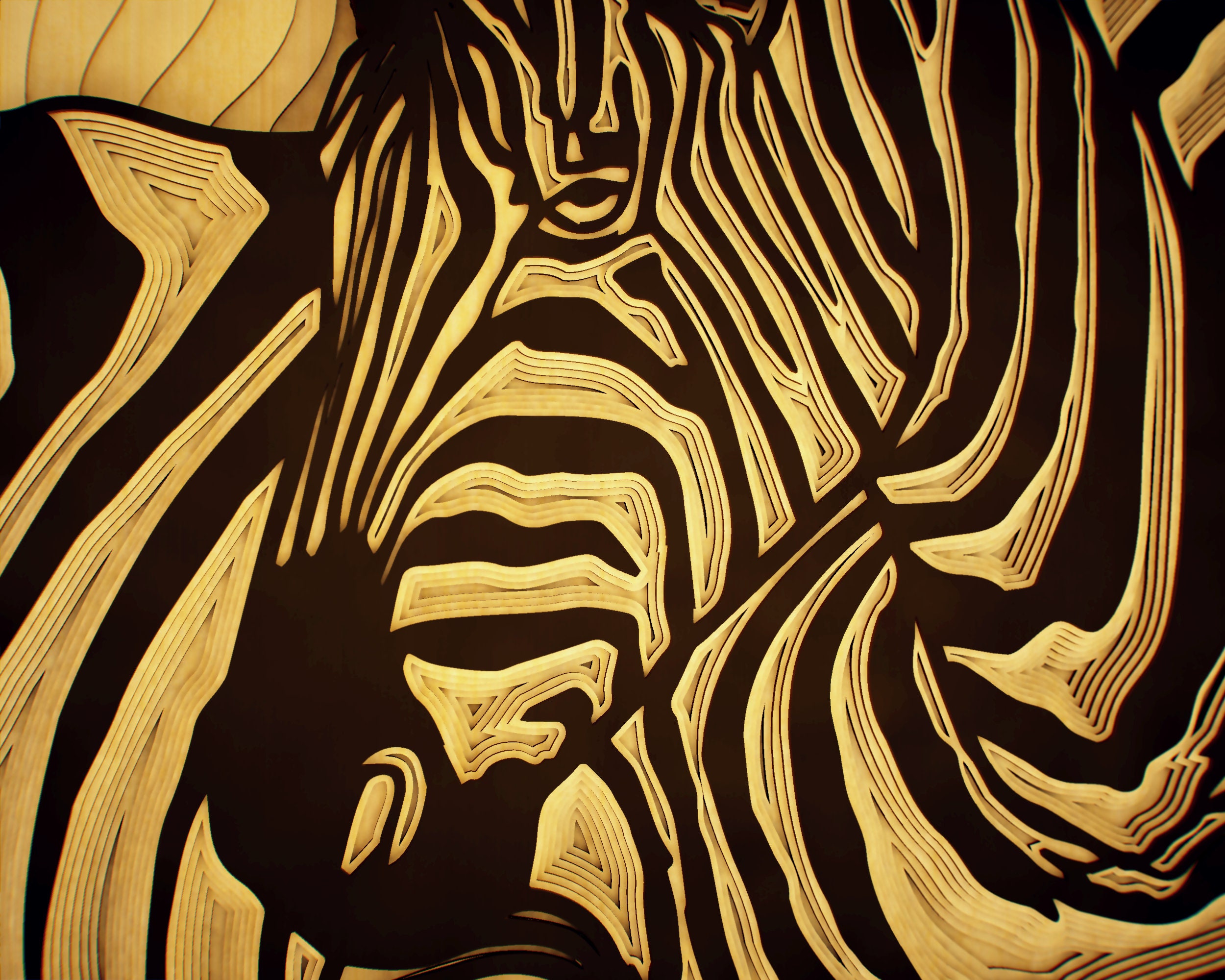 Zebra Multilayer SVG Files for Laser Machine, Wildlife Interior Panel ...