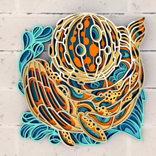 Jellyfish 3D Mandala SVG Files Nautical Sea Papercut for - Etsy