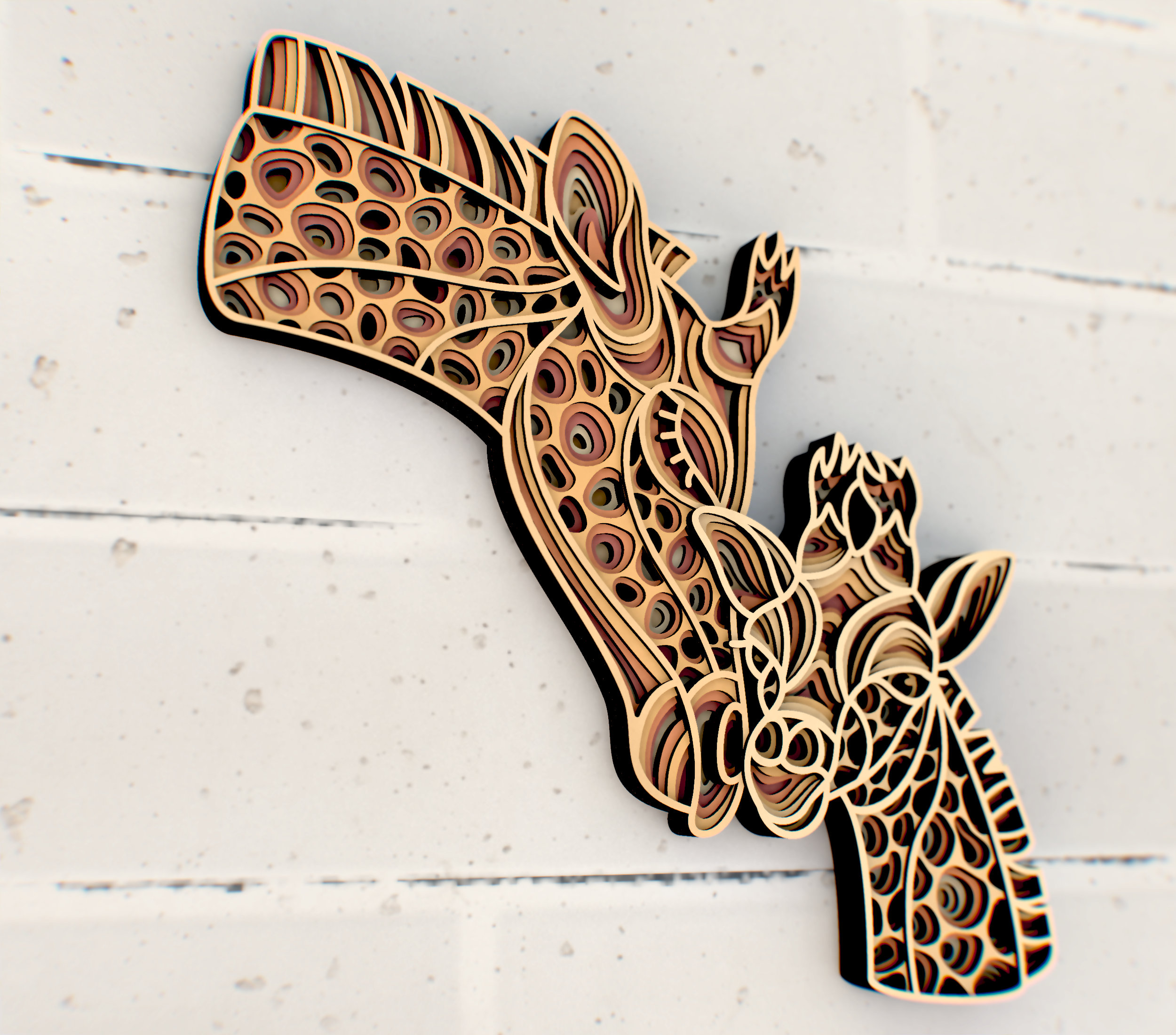 Giraffe Mom and Baby Mandala Svg Multilayer Panel for Laser | Etsy Canada