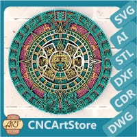 Aztec Calendar, Calendar, Azteca, SVG, DXF, PNG, Vector, Screen ...