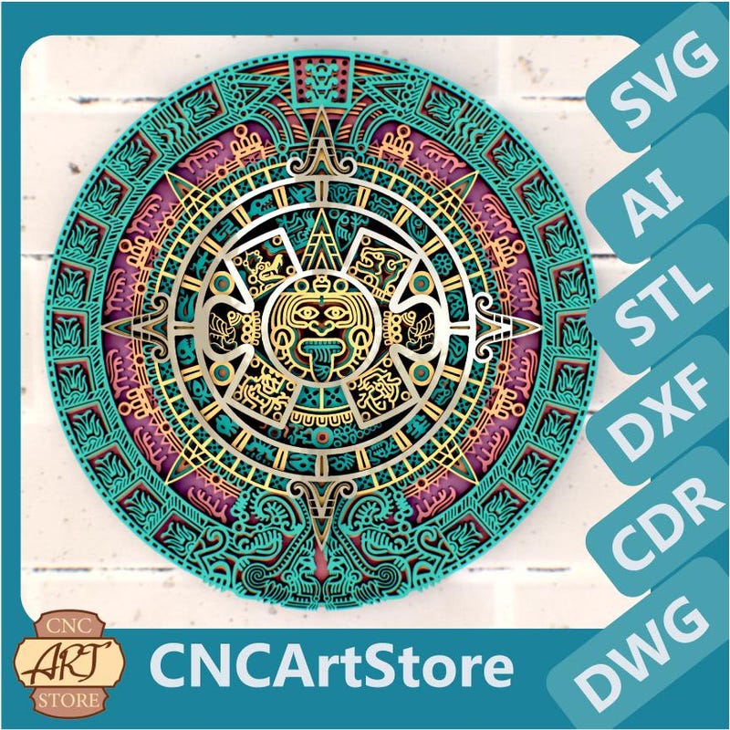 Aztec Calendar Svg - Etsy