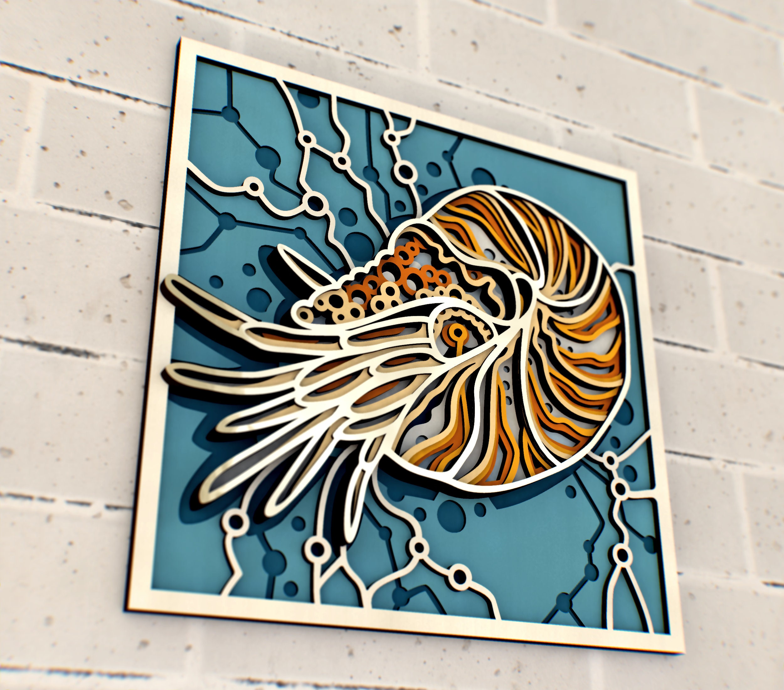 Nautilus Pompilius 3D Mandala Svg Multilayer Panel for Laser - Etsy UK
