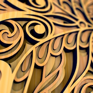 Surma River Mandala Decor 3D Mandala SVG Files, Svg Papercut for ...