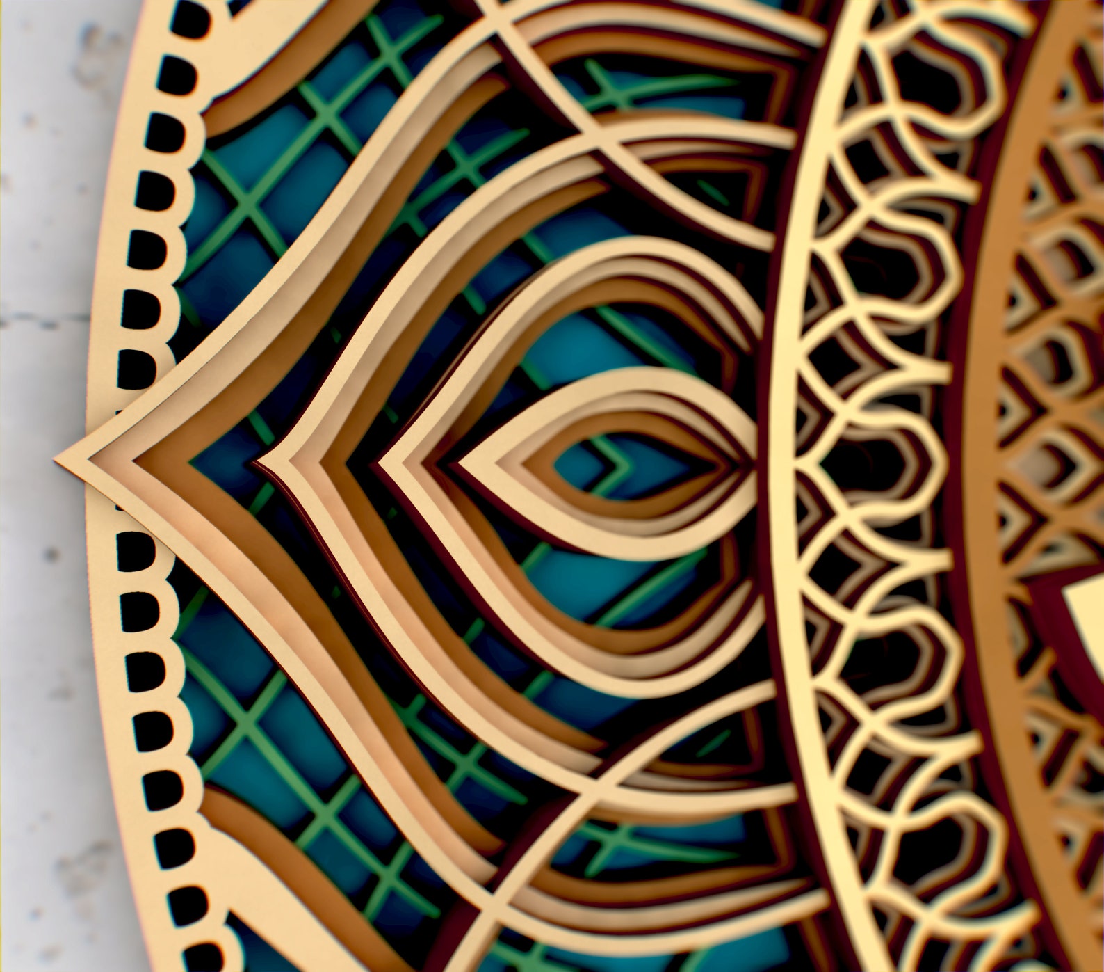 Lotus Jhelum Mandala, 3D Panel SVG Files, DFX Multilayer Mandala ...