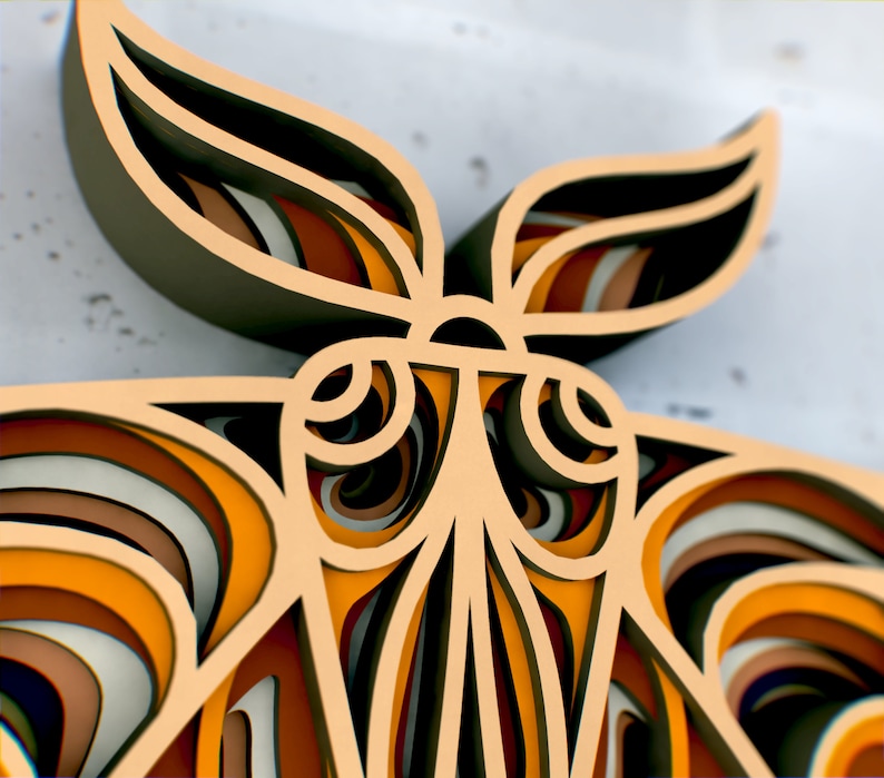 3D Emperor Moth Zentangle SVG 3D Multilayer Panel SVG Files - Etsy