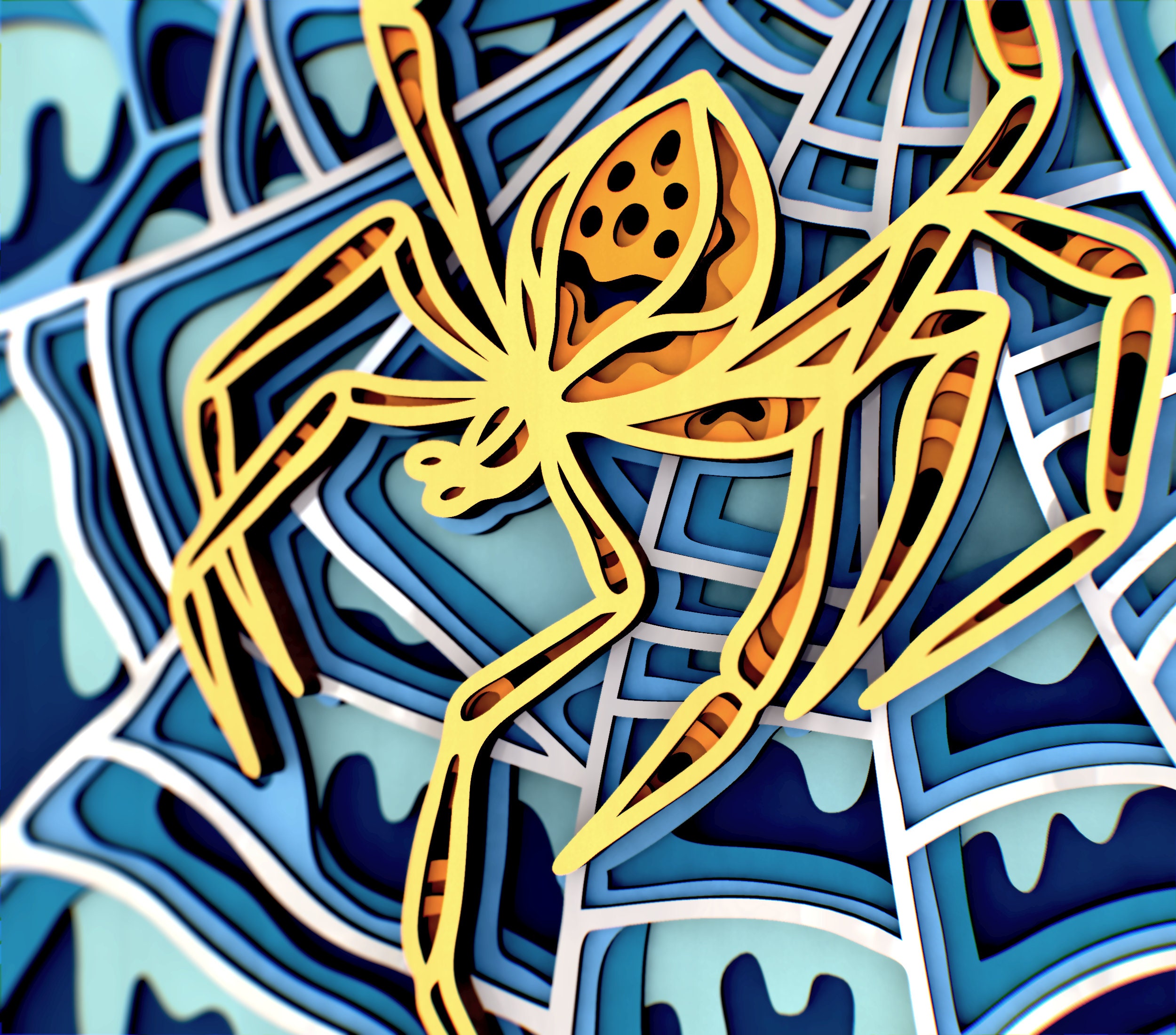 Spider 3D Mandala SVG Files Halloween Pumpkin Svg Papercut - Etsy