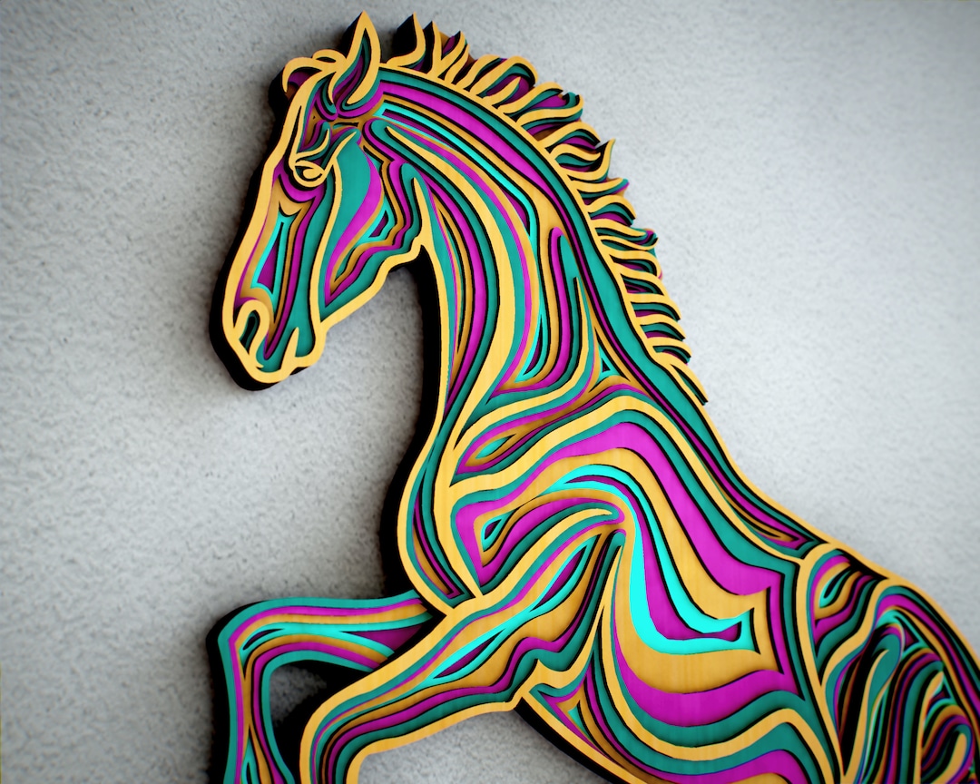 Horse 3D Mandala SVG Files, Animal Mandala Files for Laser Cutting, DXF ...