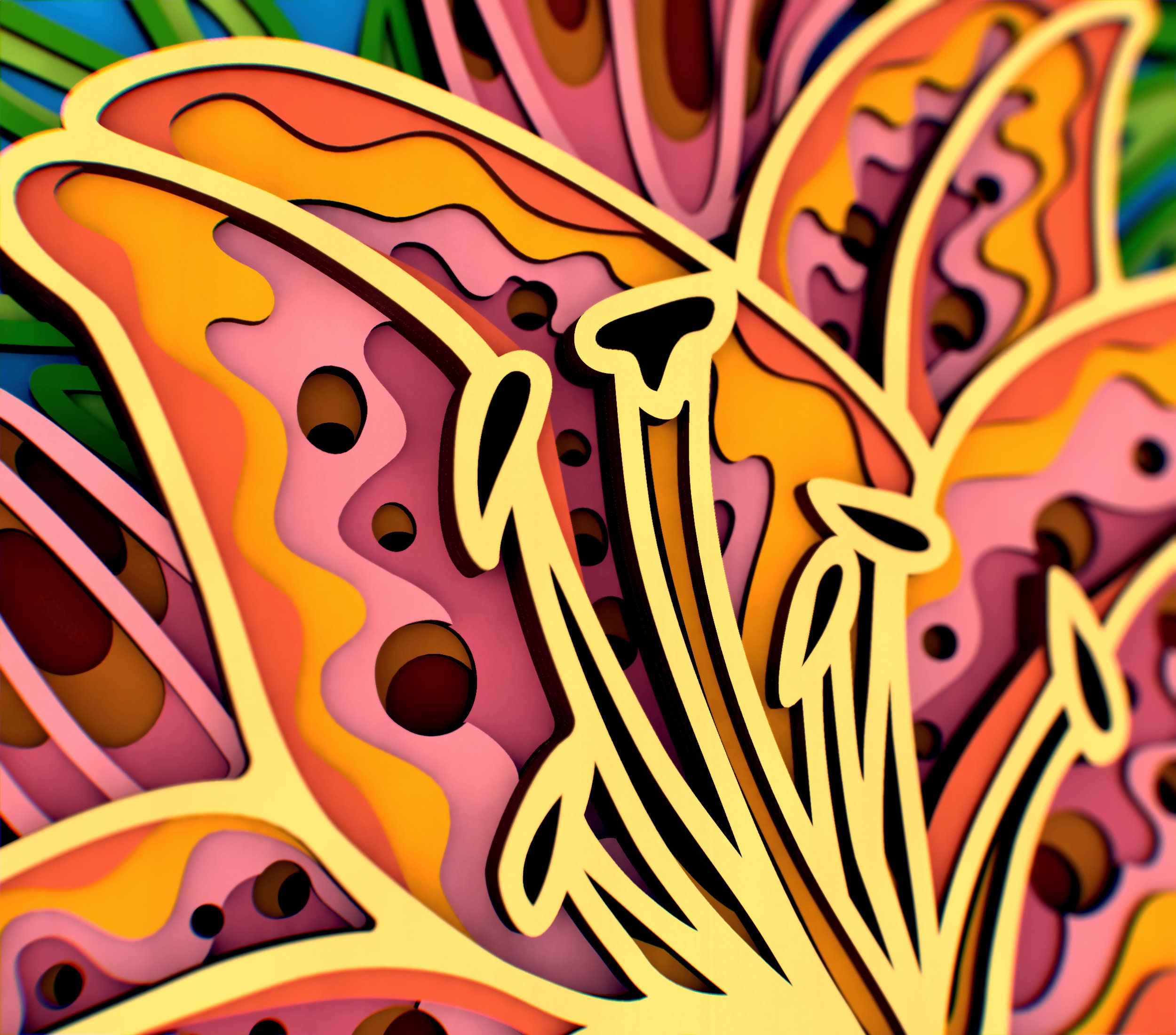 Tiger Lily 3d Mandala Svg Flower Multilayer Papercraft Files - Etsy Canada