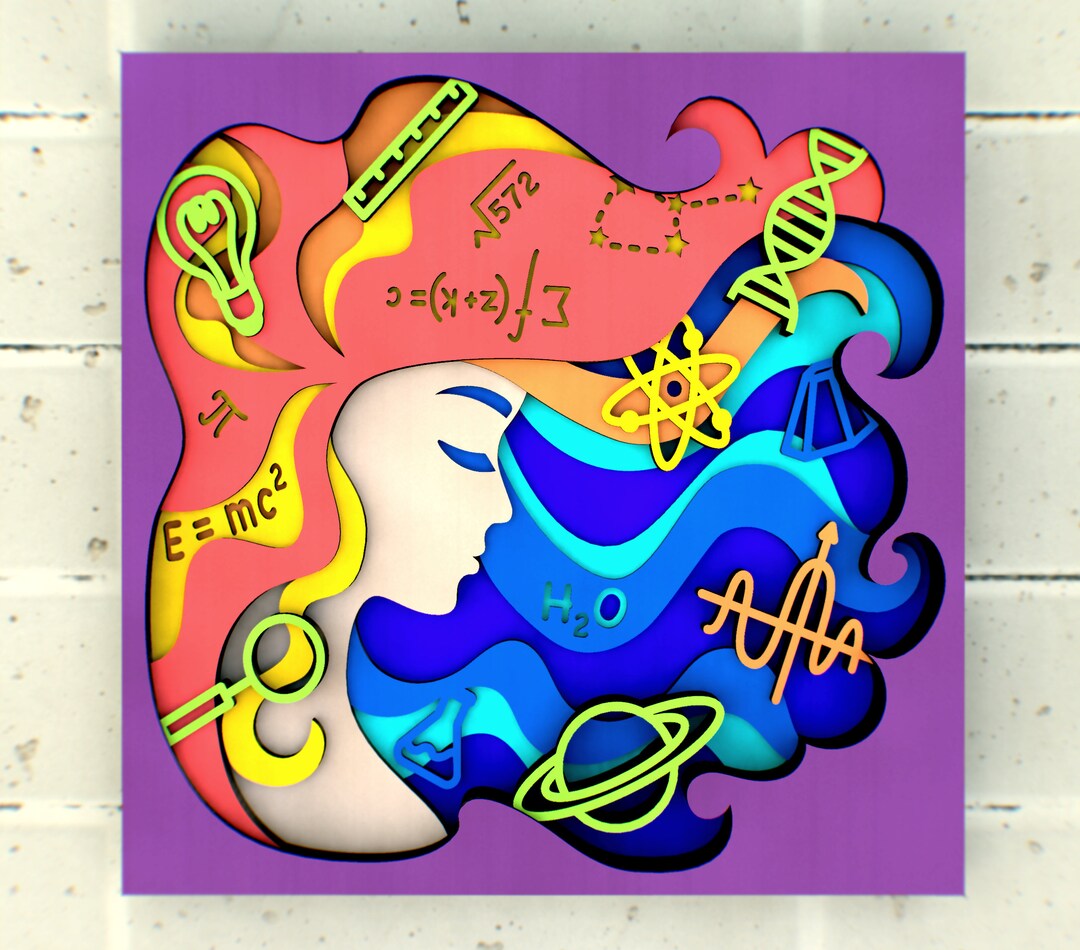 Science in Your Head Graduation 3D SVG Files for Cricut, Silhouette CNC ...