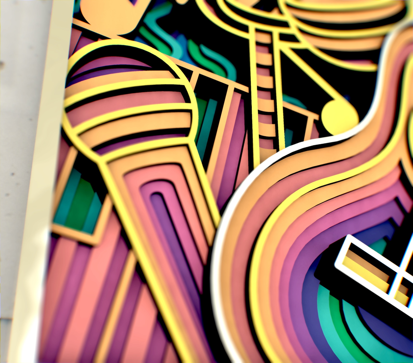 Musical Instruments 3D Mandala Svg, Multilayer Panel for Laser Cutting ...