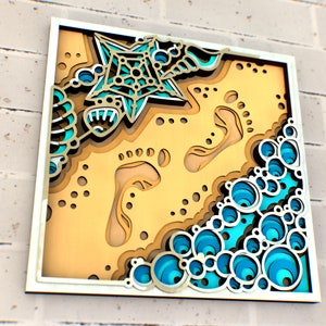 Footprints in the Sand 3D Svg Mandala Files, Multilayer Panel for Laser ...