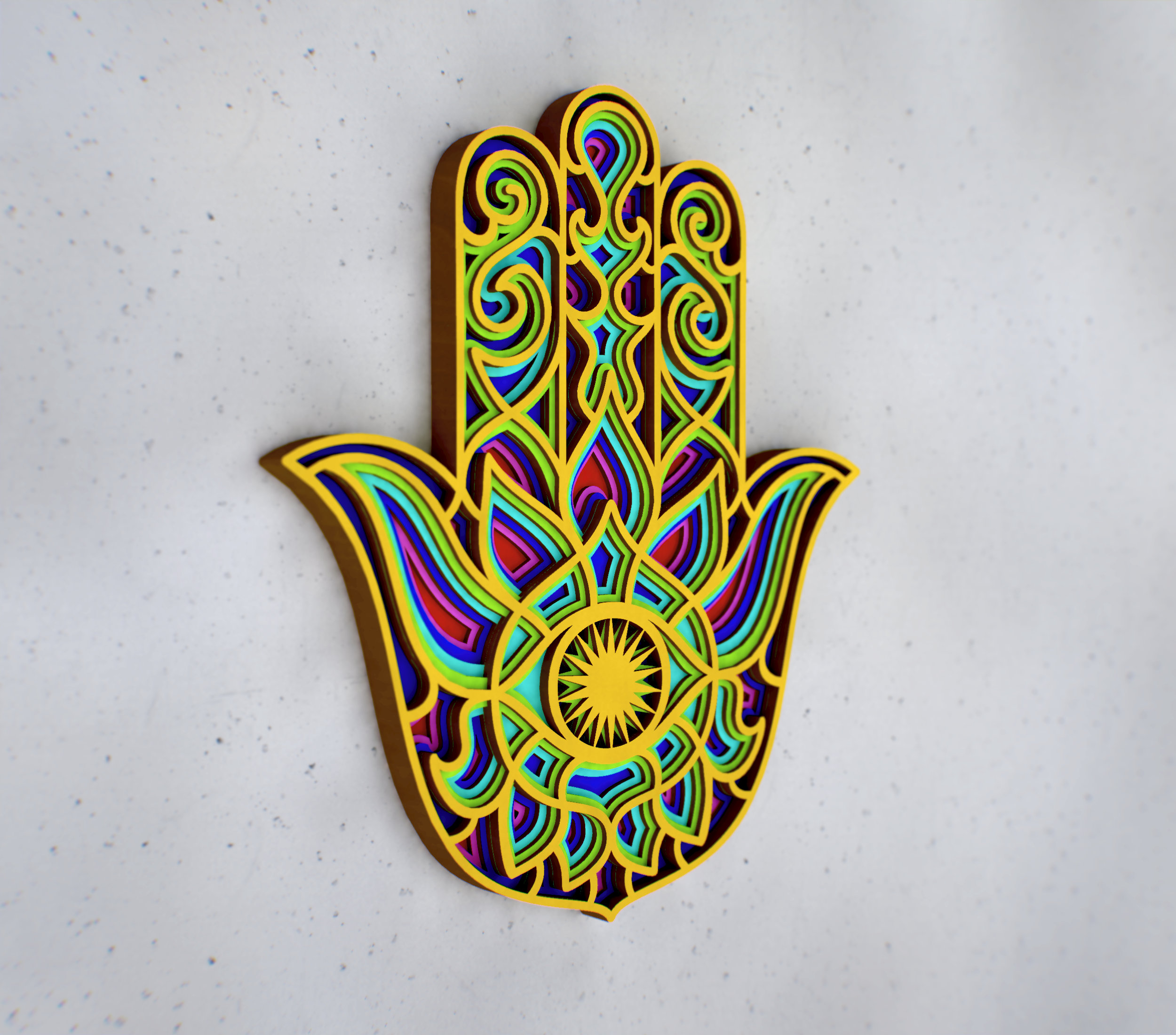 3D Mandala SVG Hamsa Hand Zentangle 3D Multilayer Panel SVG - Etsy Canada