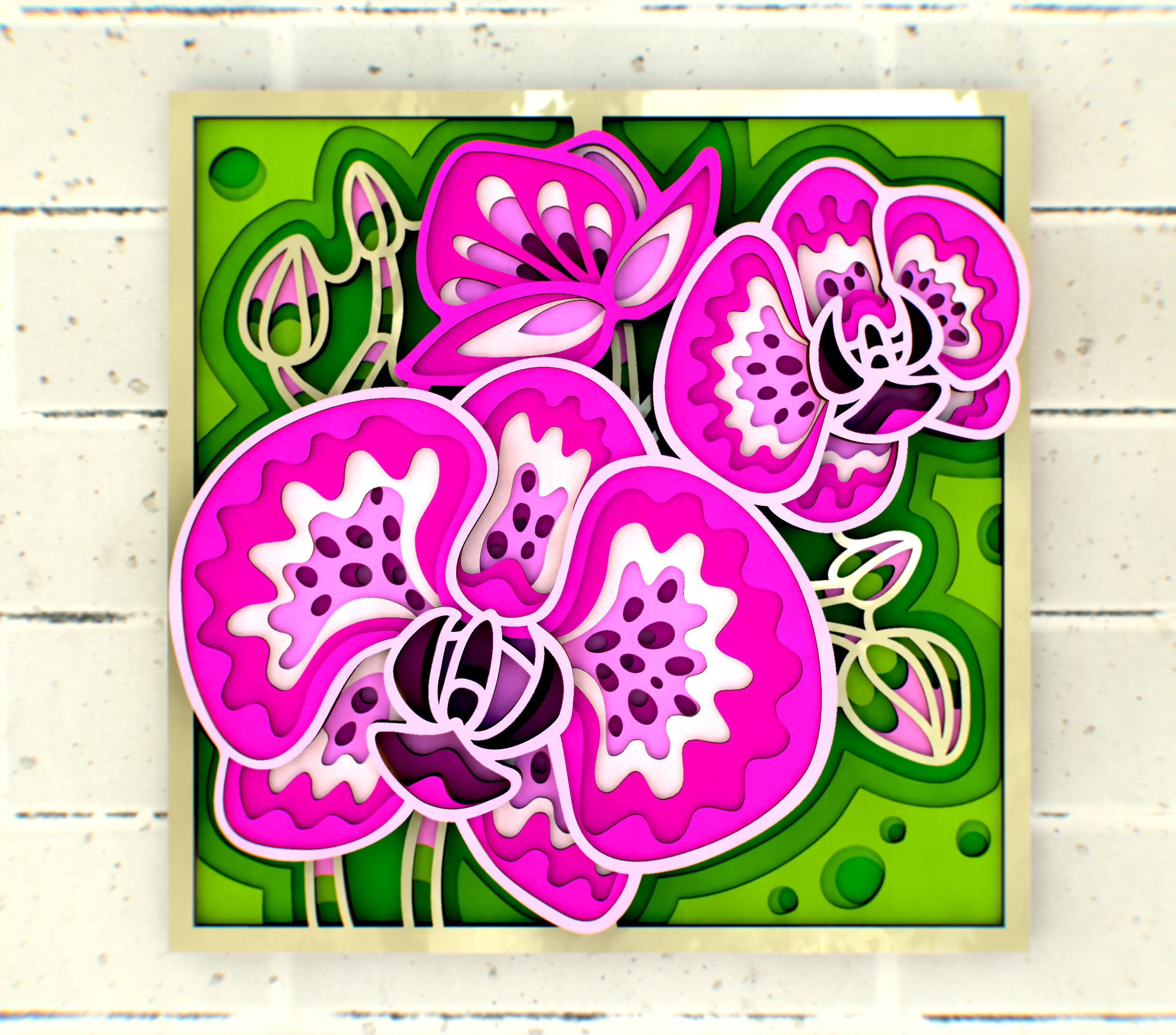 Orchid 3D Zentangle Svg Multilayer Papercraft Files for - Etsy