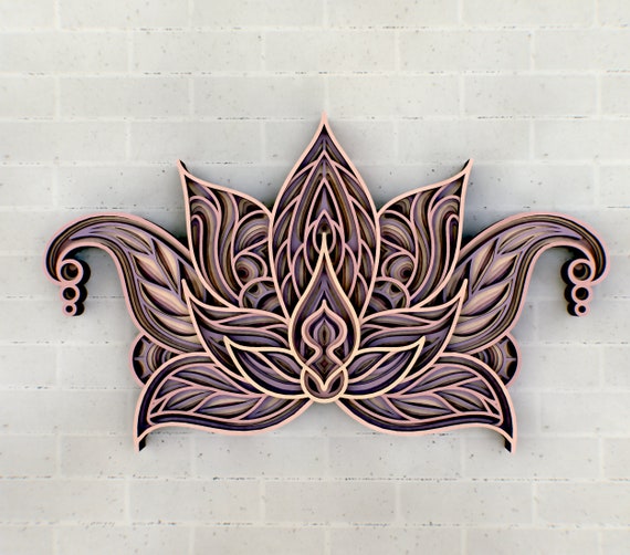 Lotus Banas Lotos 3D Zentangle Art SVG DFX Multilayer | Etsy Canada