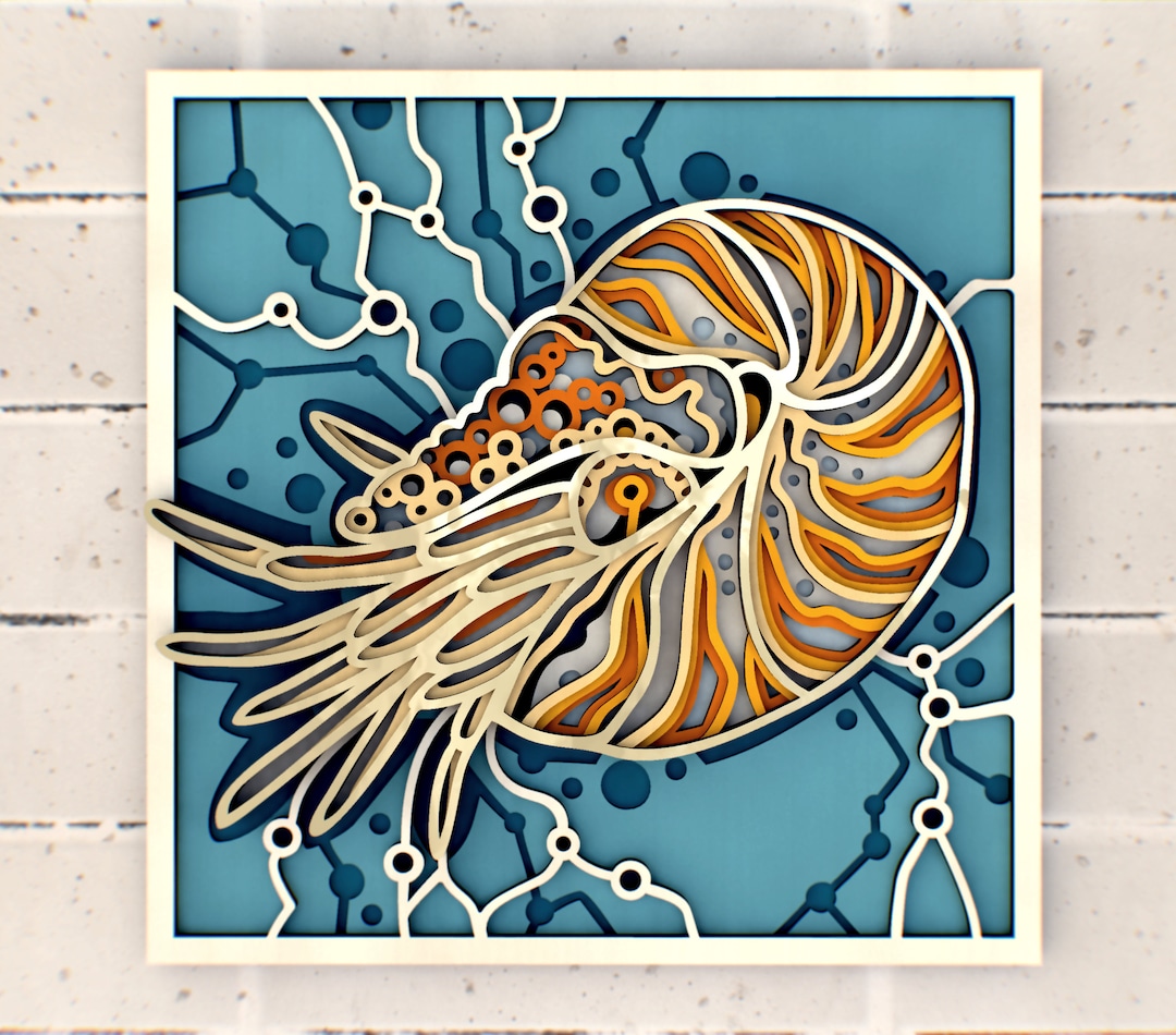 Nautilus 3D Mandala SVG | Nautical Laser Cut Files for Glowforge, Xtool ...