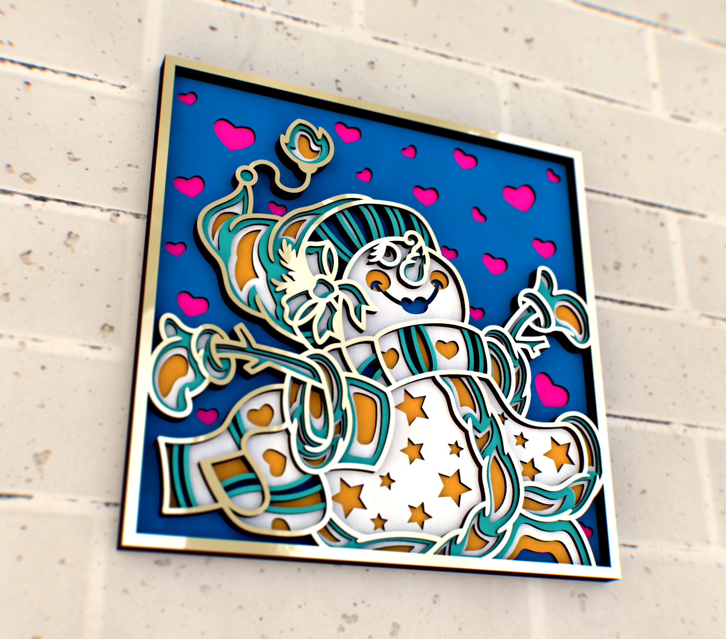 Lady Snowman 3D Mandala Svg Files Multilayer Panel for Laser - Etsy