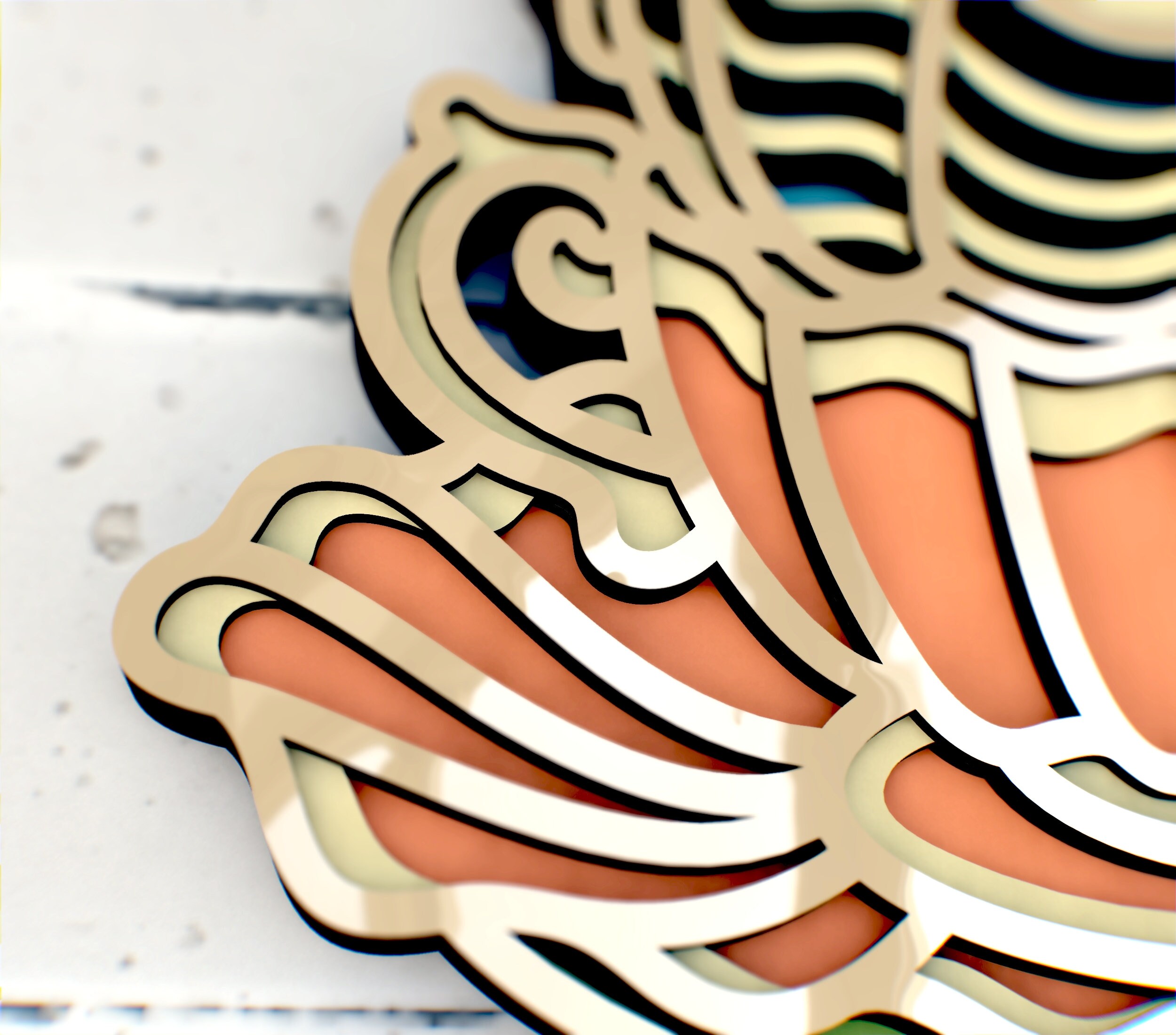 Tea Cups 3D Layered Cricut or Laser Cut File, Kitchen Decor, Tea Time ...