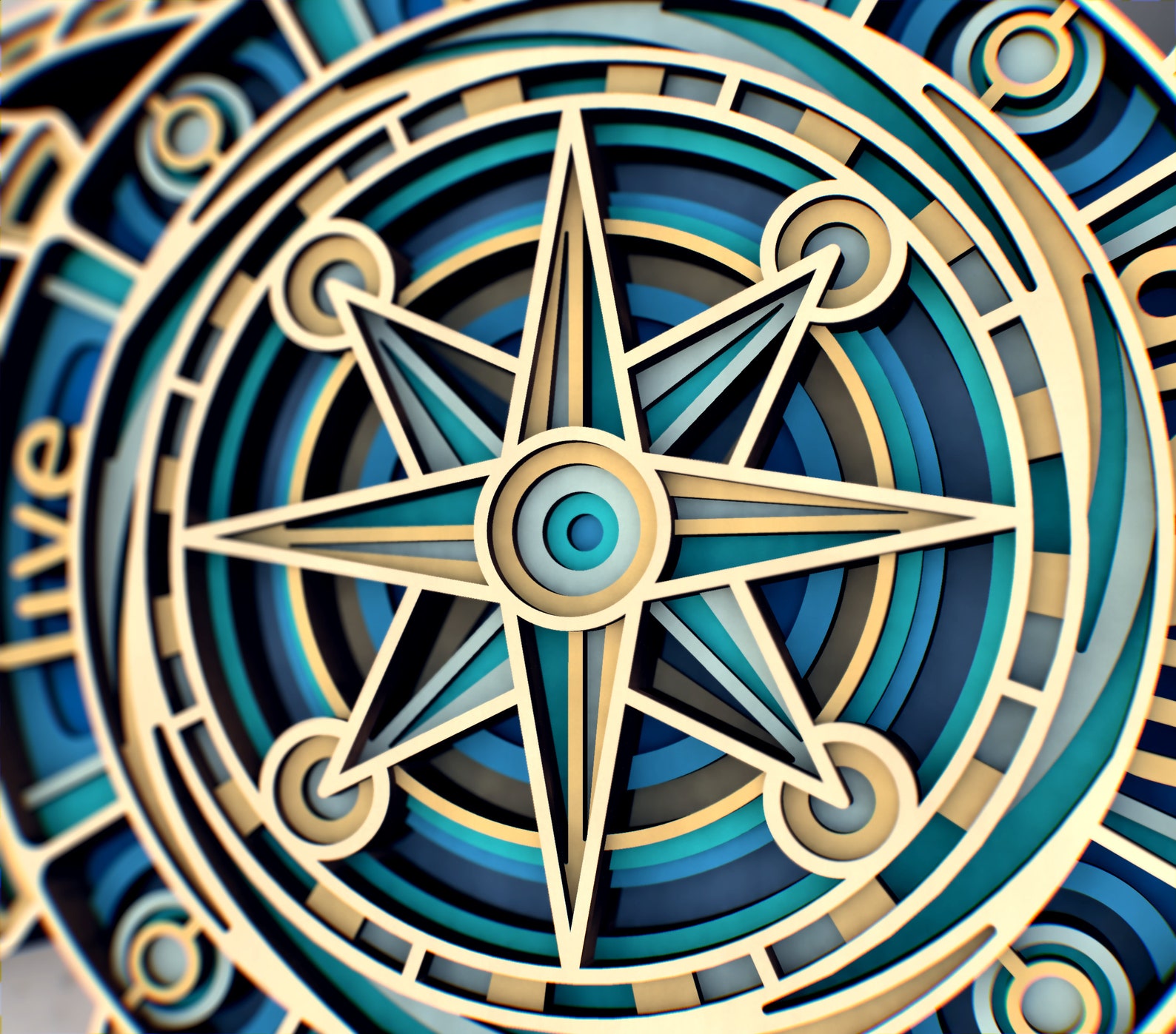 Steering Wheel Compass 3D Mandala Svg Files Multilayer Panel - Etsy