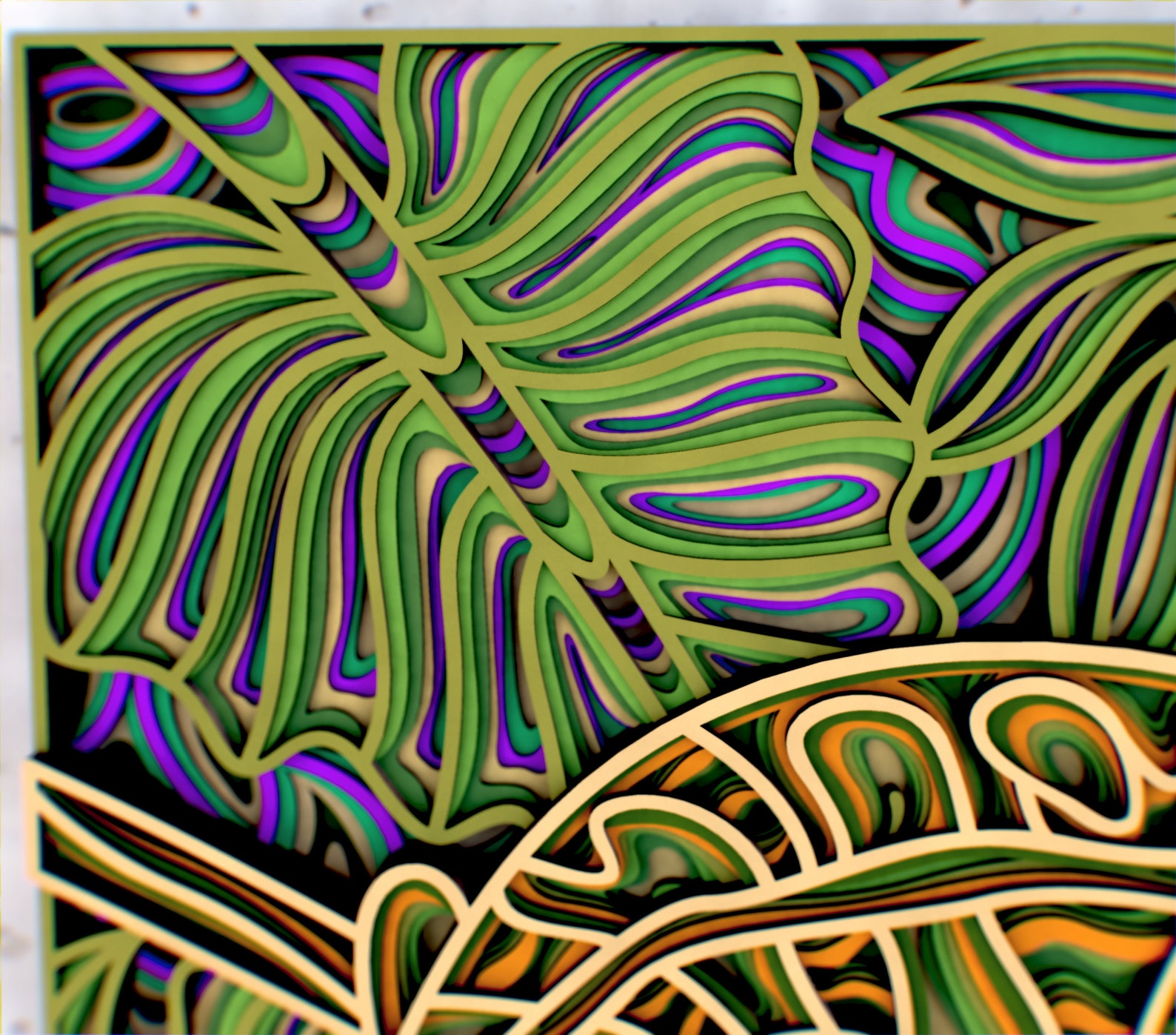 Chameleon 3D Zentangle svg files Multilayer Panel for Laser | Etsy