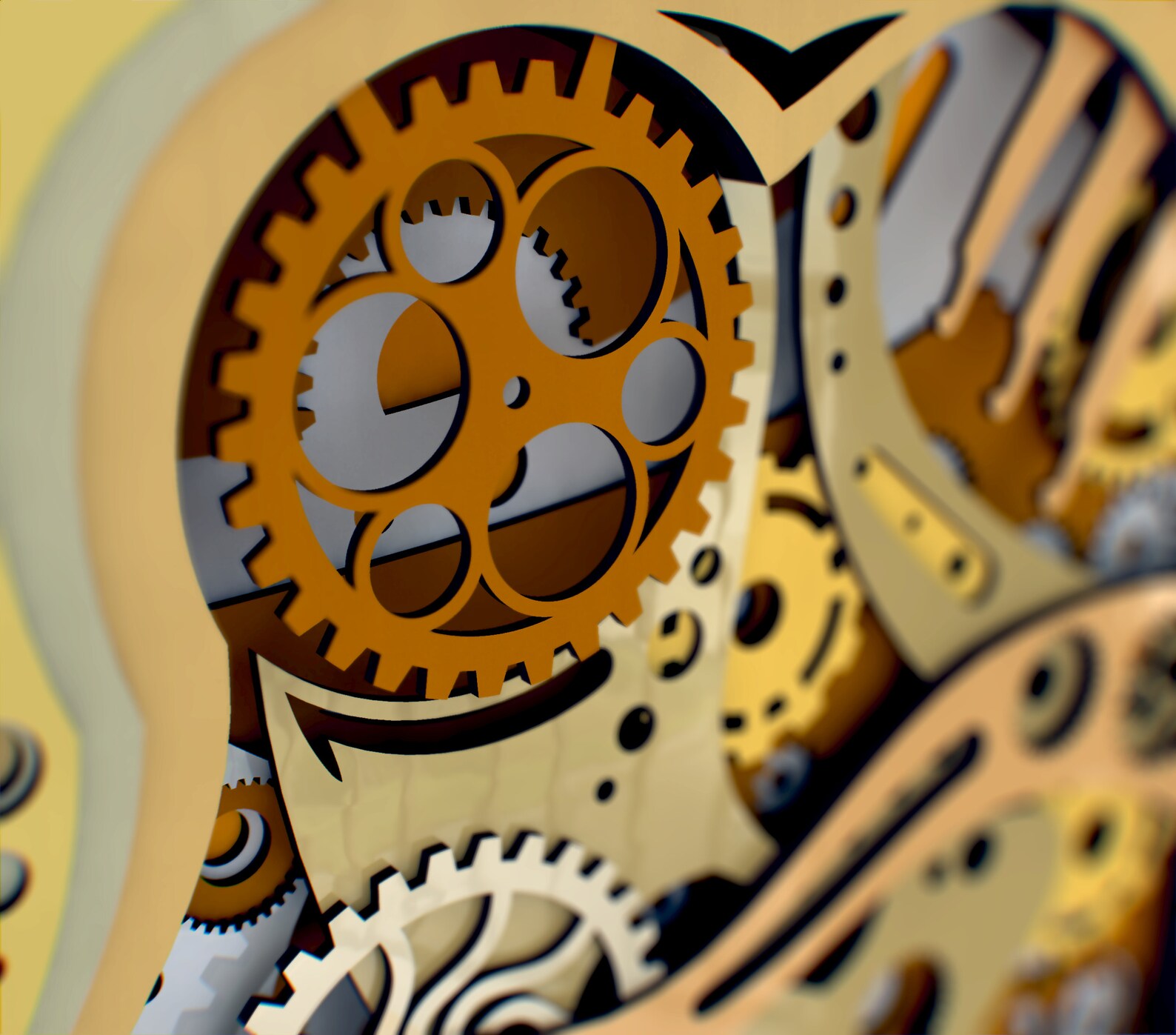 Steampunk Mechanics 3D Mandala Svg, Steampunk Style Multilayer Panel ...