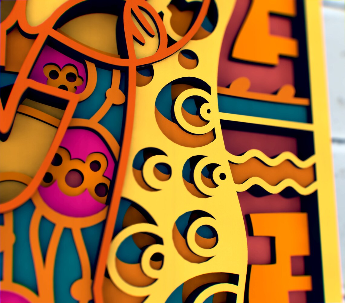 Klimt Kiss 3D Svg Mandala Files, Multilayer Panel for Laser Cutting ...