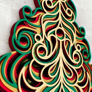 Christmas Tree 3D Zentangle Svg Files | Papercut for Cricut, CNC, Laser ...