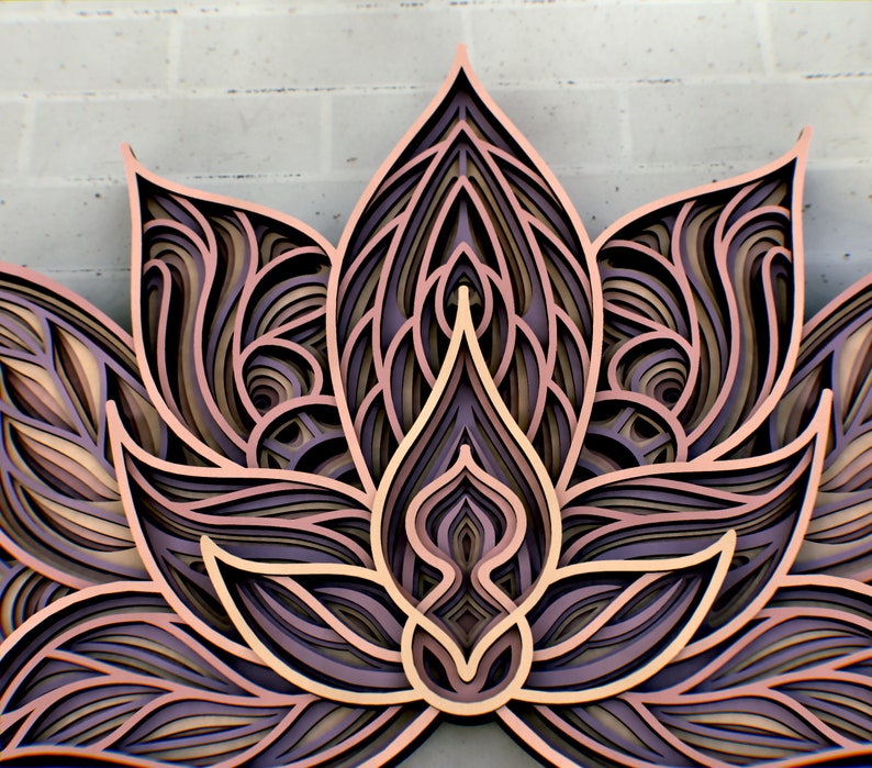 Lotus Banas Lotos 3D Zentangle Art SVG DFX Multilayer - Etsy