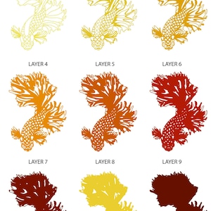 Golden Fish 3D Mandala Svg Files, Multilayer Panel for Laser Cutting ...