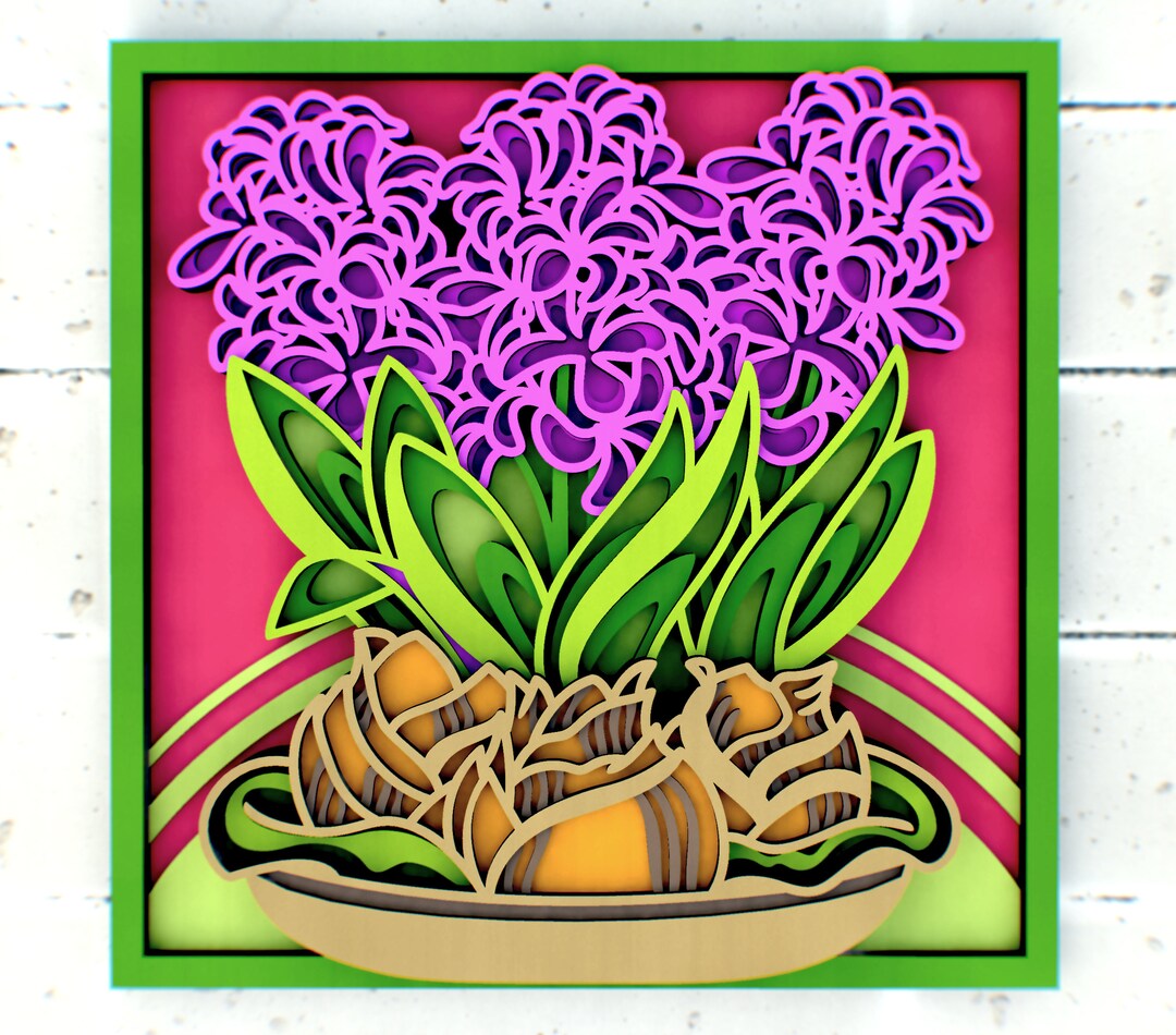 Hyacinth Flowers 3D Svg Mandala Files, Multilayer Panel for Laser ...